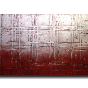 Original Abstract Painting Large Dark Red Wall Art Rustic Industrial ...