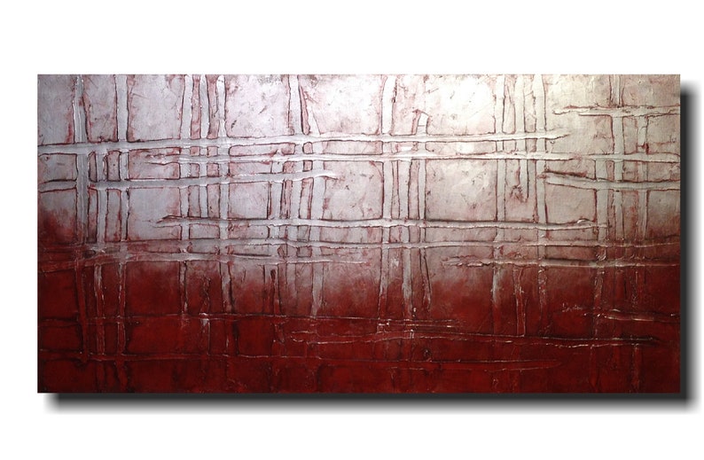 Original abstract painting Large dark red wall art Rustic | Etsy