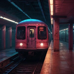 Vaporwave Subway Art: Retro Neon Cyberpunk Decor (digital Download) - Etsy