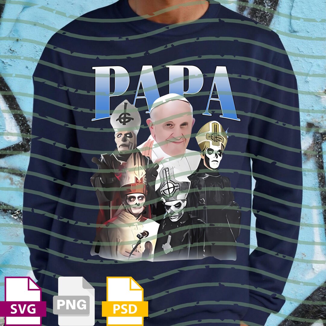Ghost Apparel PNG Svg for Circut, Ghost Pope Papa V Inspired Design ...