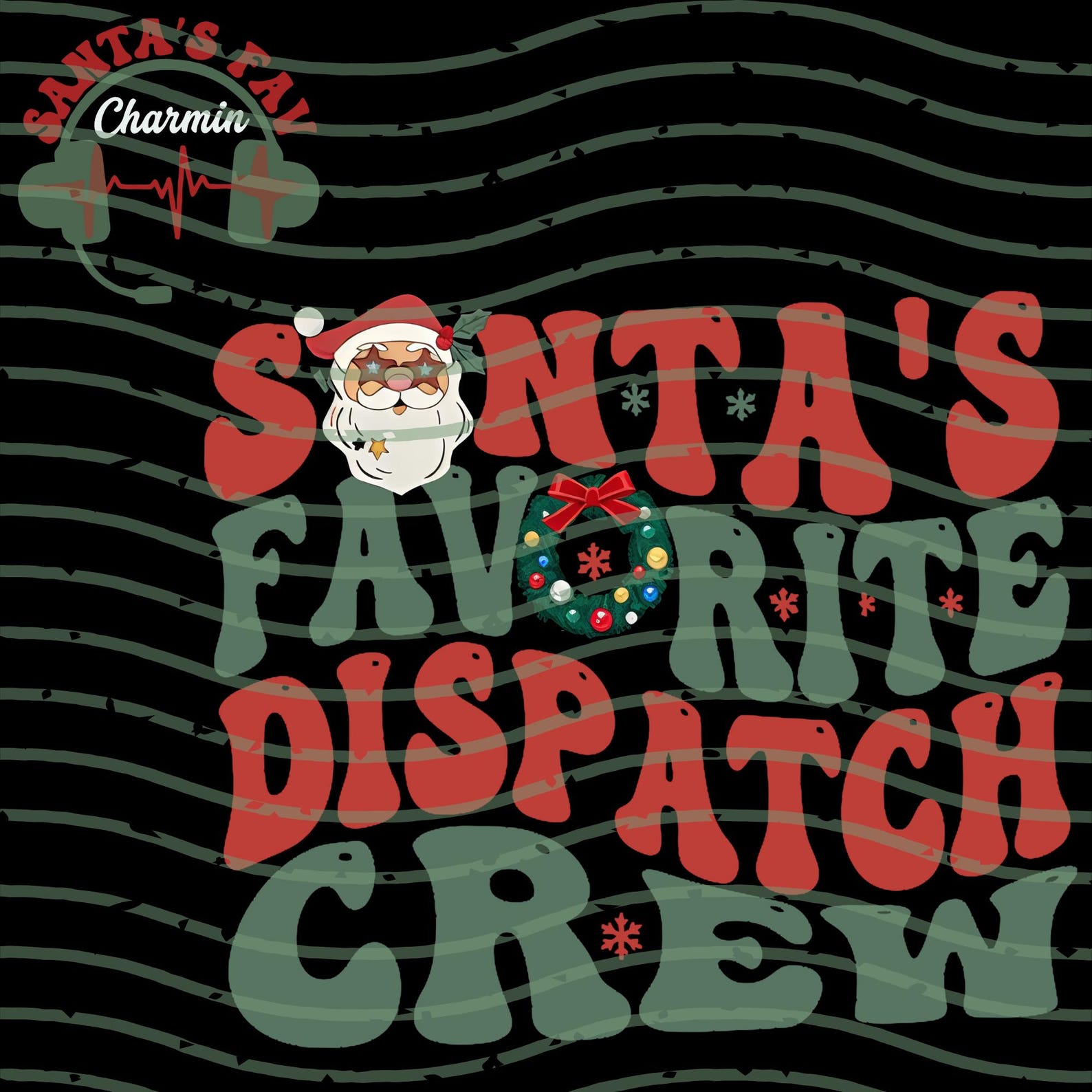 911 Dispatcher Christmas PNG Svg, Funny Dispatcher Holiday Graphic ...