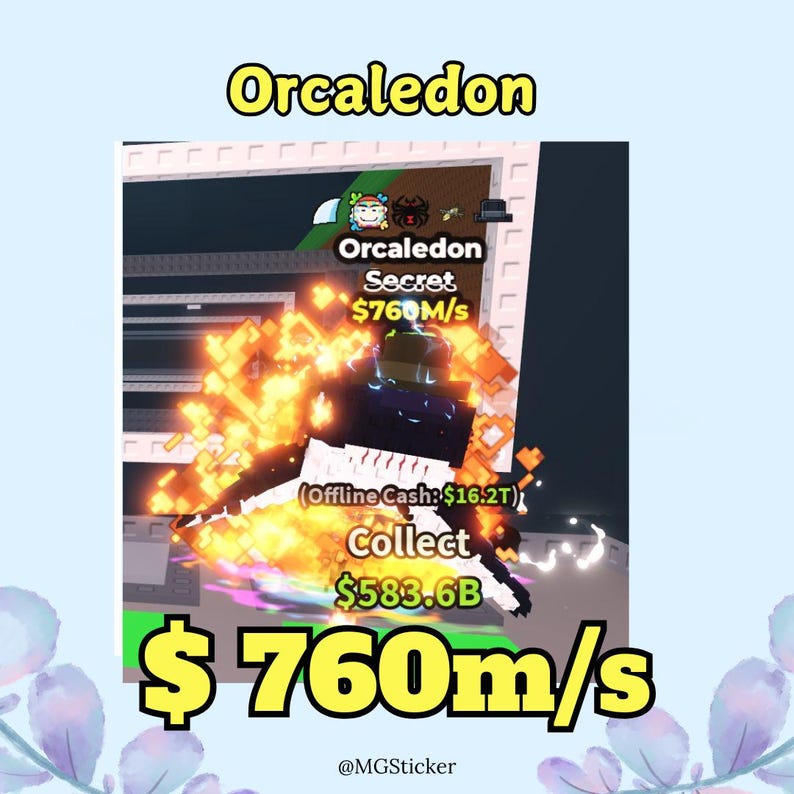Roblox Steal a Brainrot SAB- Orcaledon |760m/s |5 Traits| Secret ...