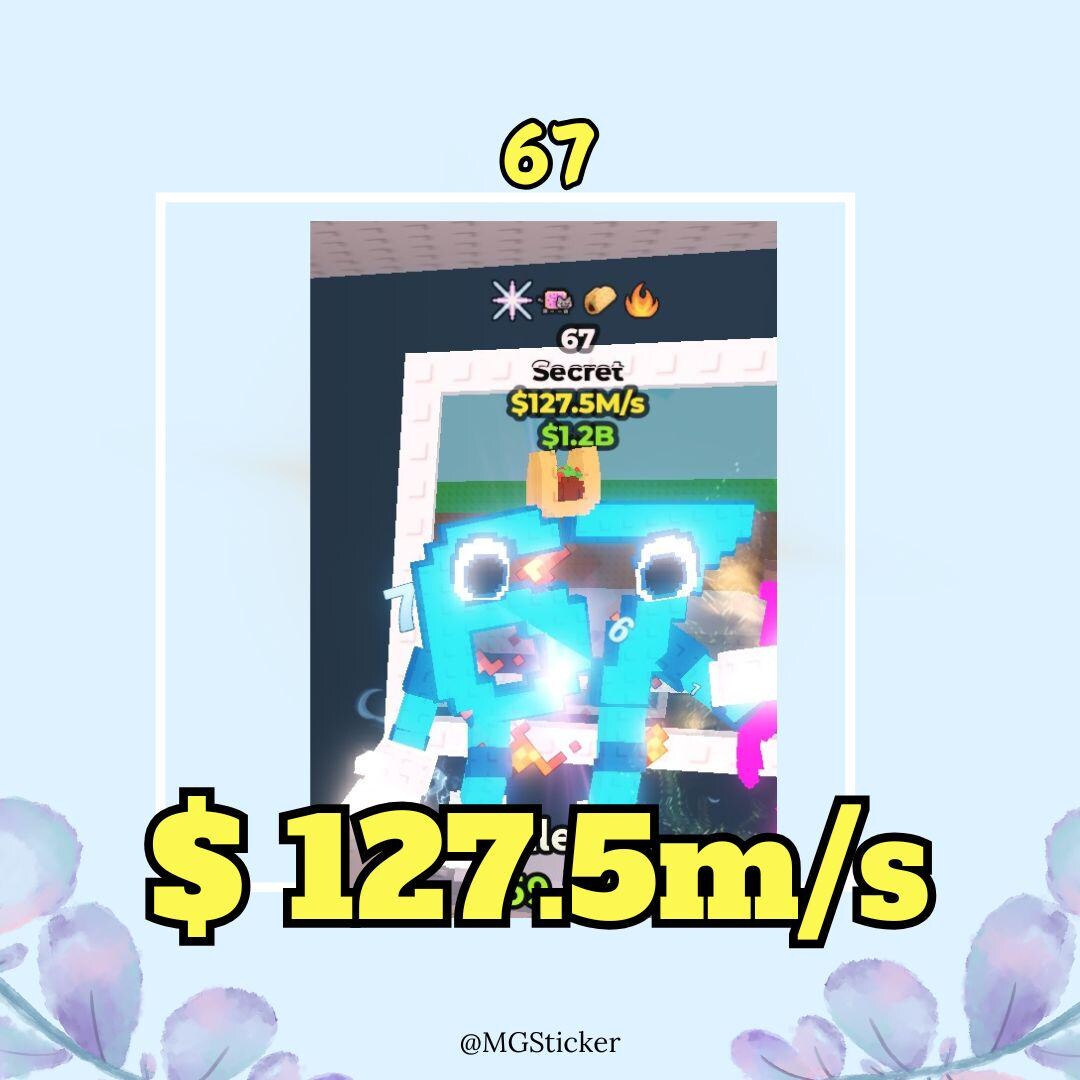 Roblox Steal a Brainrot SAB - 67 |1217.5m/s| Secret Brainrot - Etsy Canada