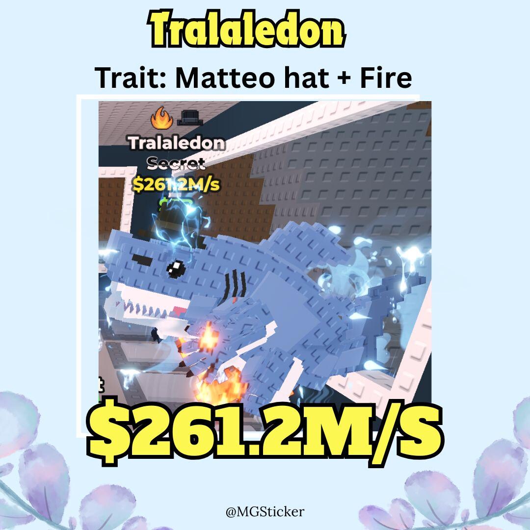 Roblox Steal a Brainrot SAB - Tralaledon 261m/s | Secret | Fire ...