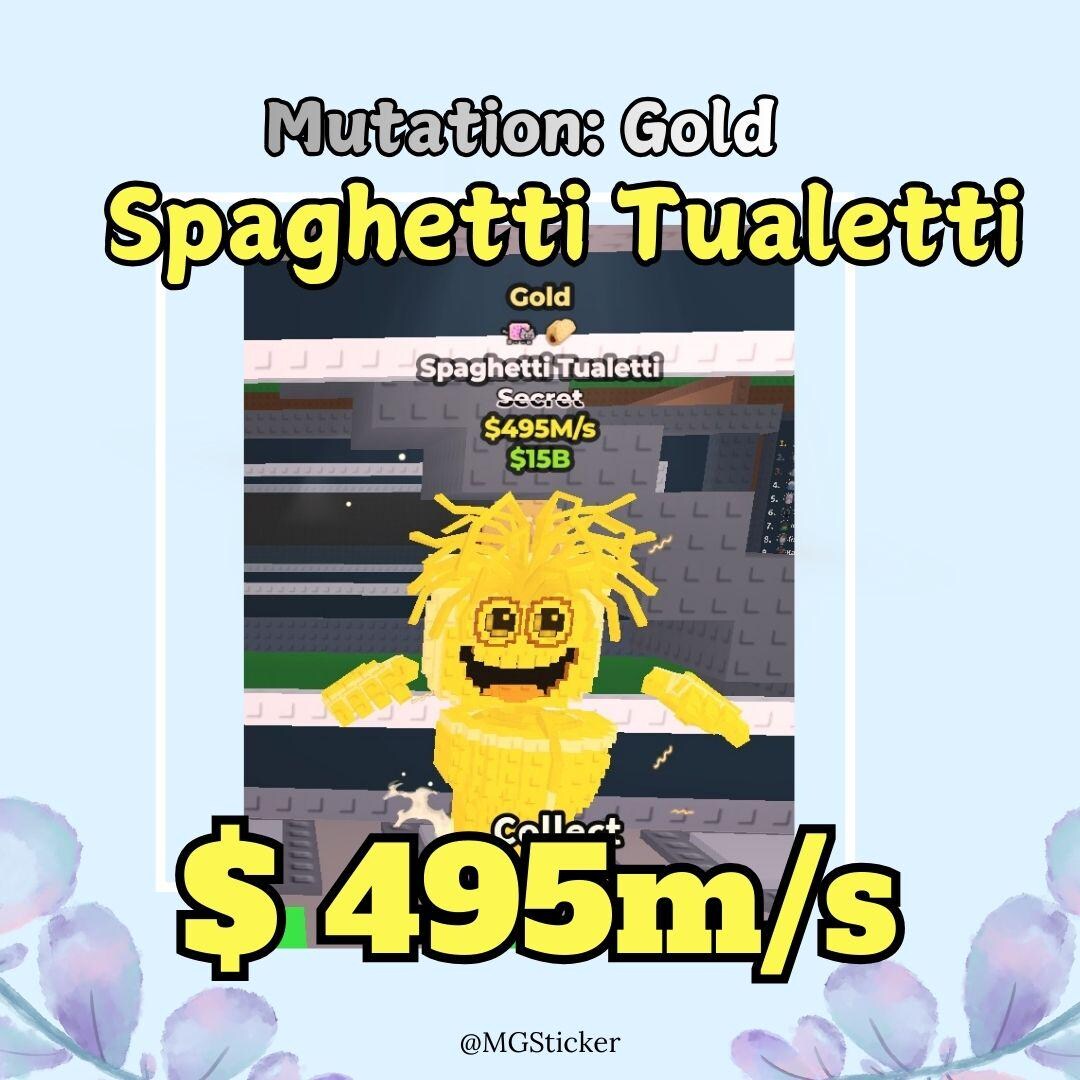 Roblox Steal a Brainrot SAB- Spaghetti Tualetti |GOLD| 495m/s | - Etsy