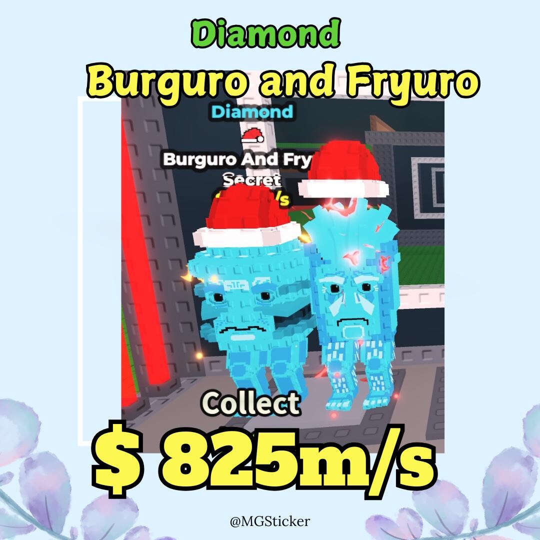 Roblox Steal a Brainrot SAB - Burguro and Fryuro |825m/s| Diamond ...
