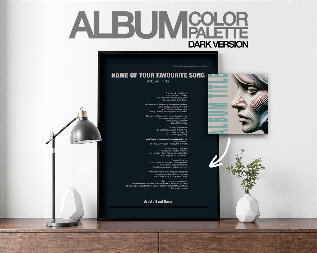 Album Color Palette Lyrics Poster | Right-aligned, Minimalism Design ...