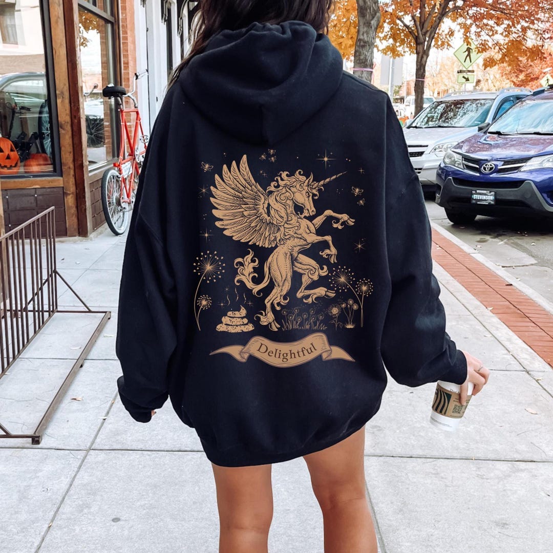 Personalised Pooping Pegasus Funny Hoodie, Unicorn Sweatshirt ...