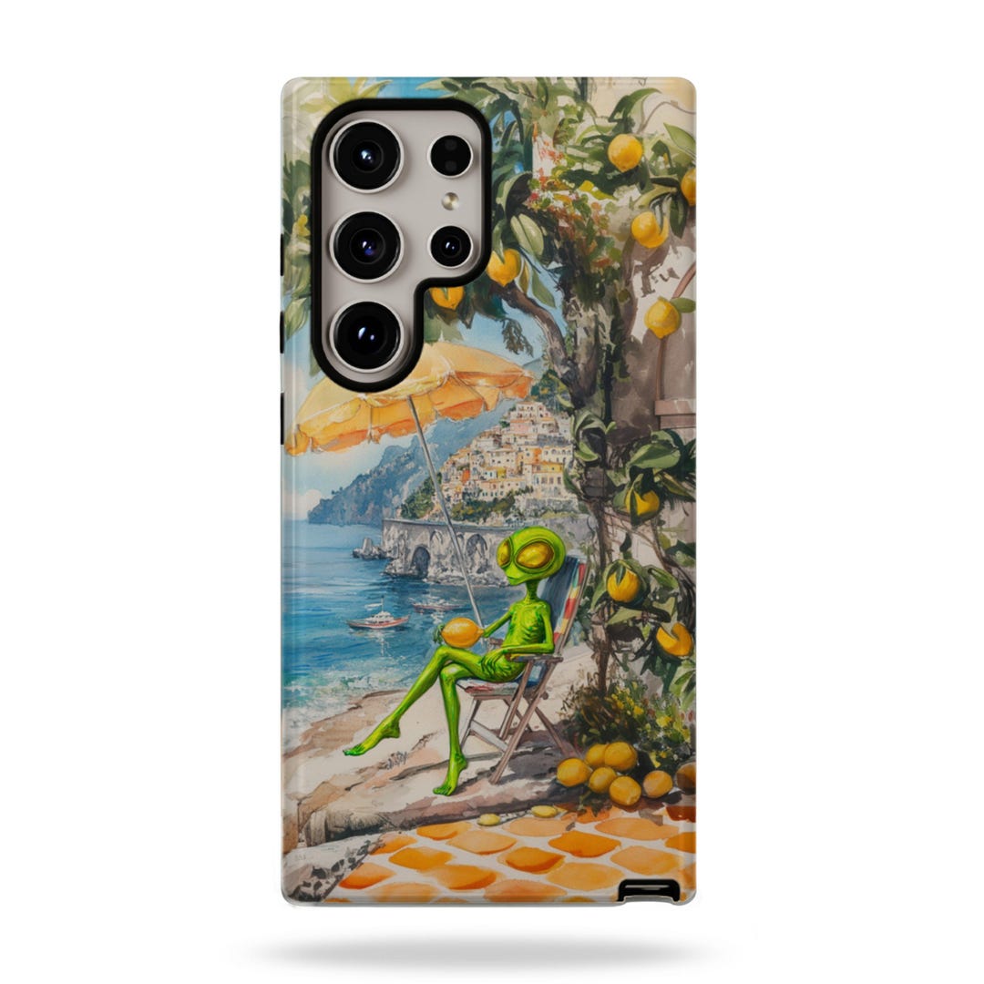 Alien Summer Amalfi Coast Lemon Parasol Phone Case, Weirdcore Phone ...