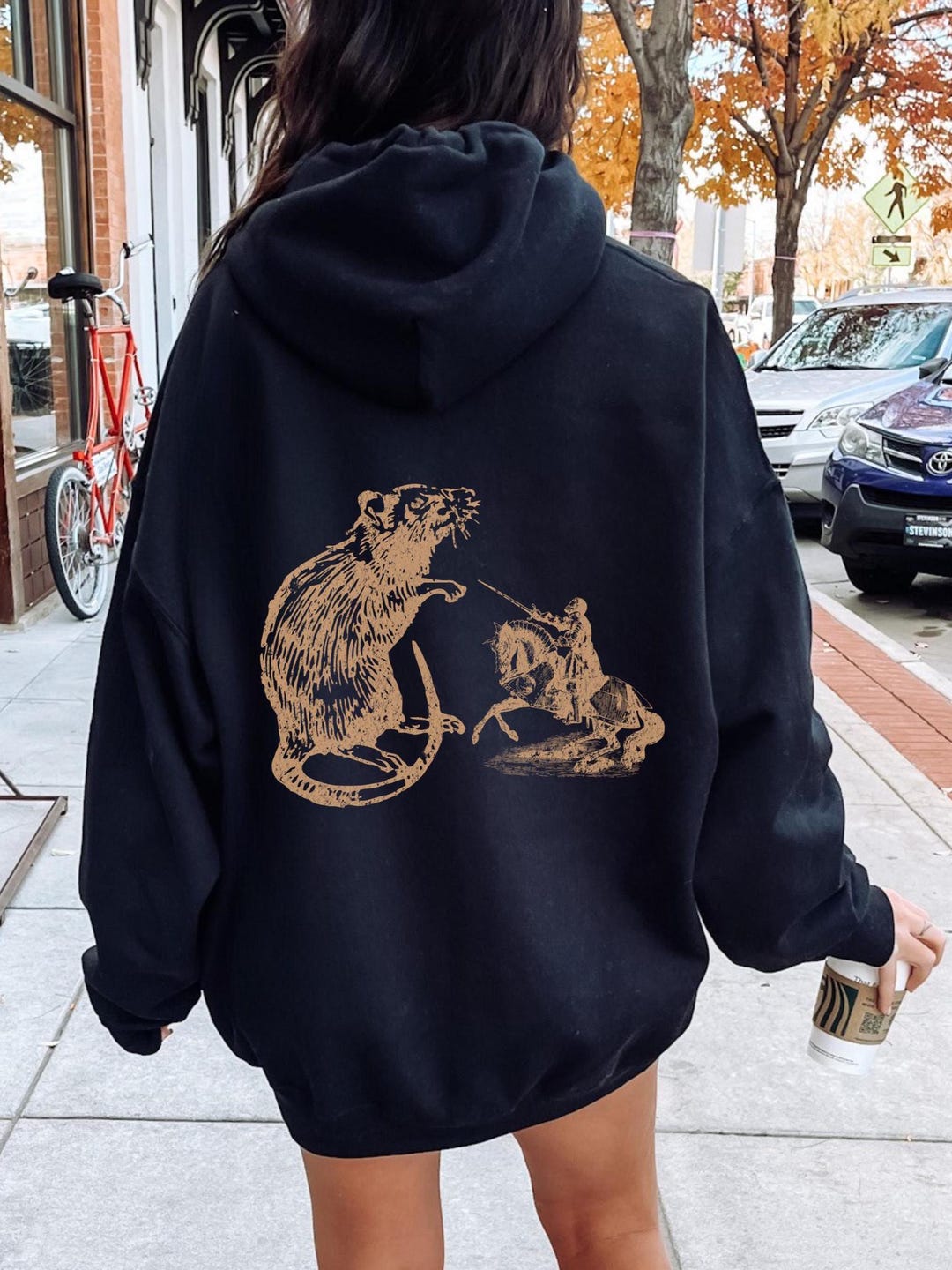 Unisex Medieval Knight Vs Giant Rat Pullover or Zip Hoodie, Funny ...