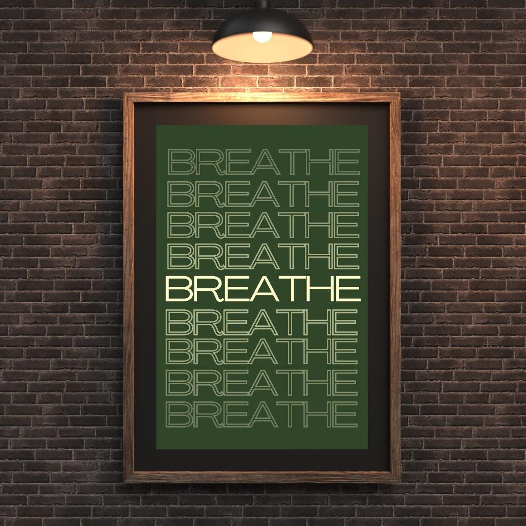 Digital Poster | 'breathe' Poster | Meditation | Instant Download ...