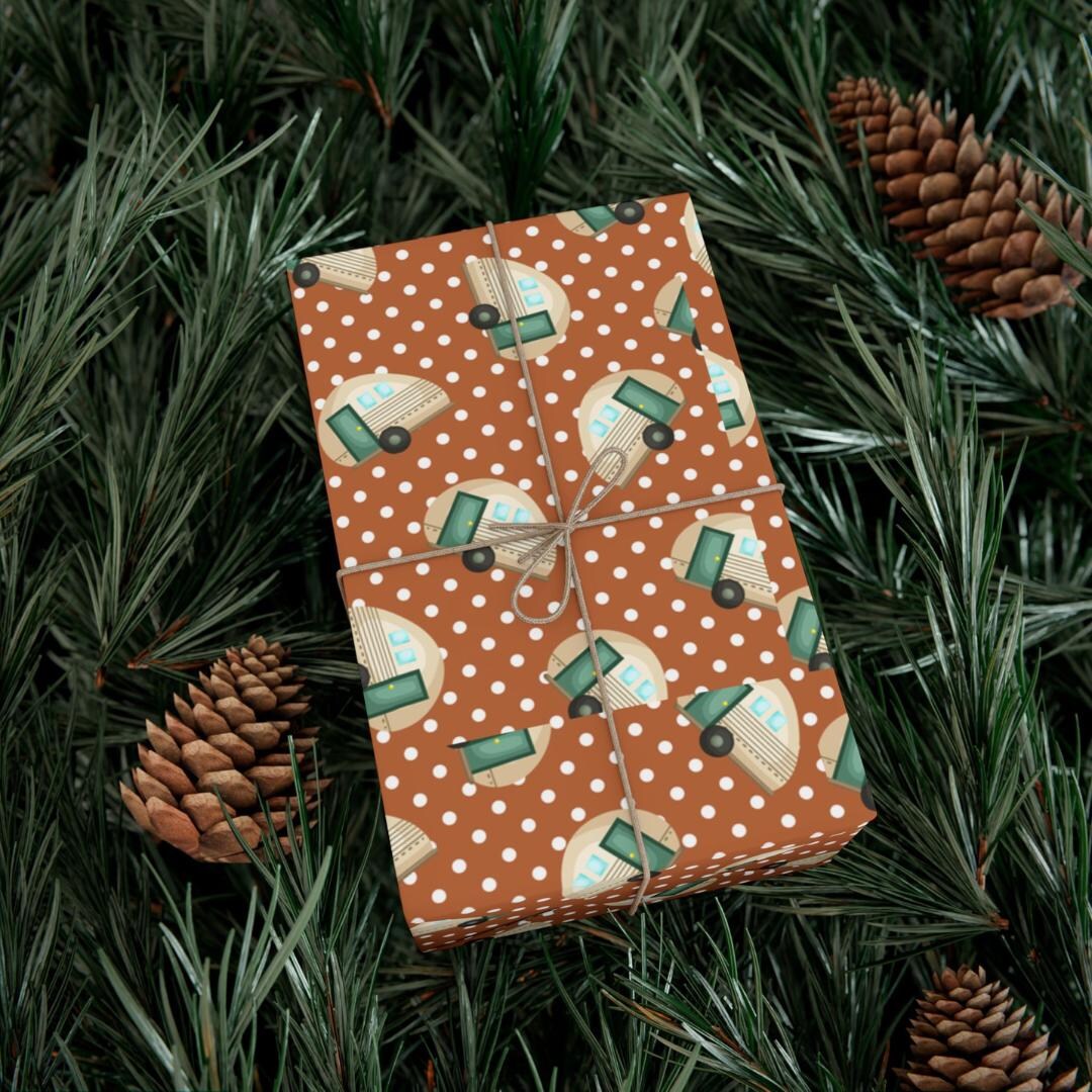 Retro Camper Wrapping Paper – Adventure Gift Wrap, Outdoor Theme - Etsy ...