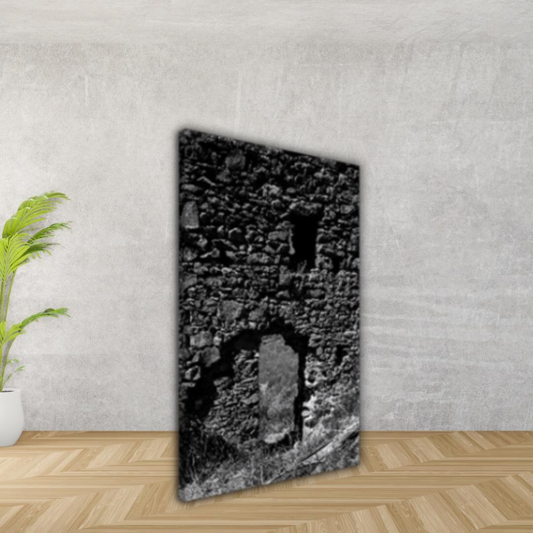 Abandoned Fortress Ruin Canvas Black & White Canvas for Vintage ...