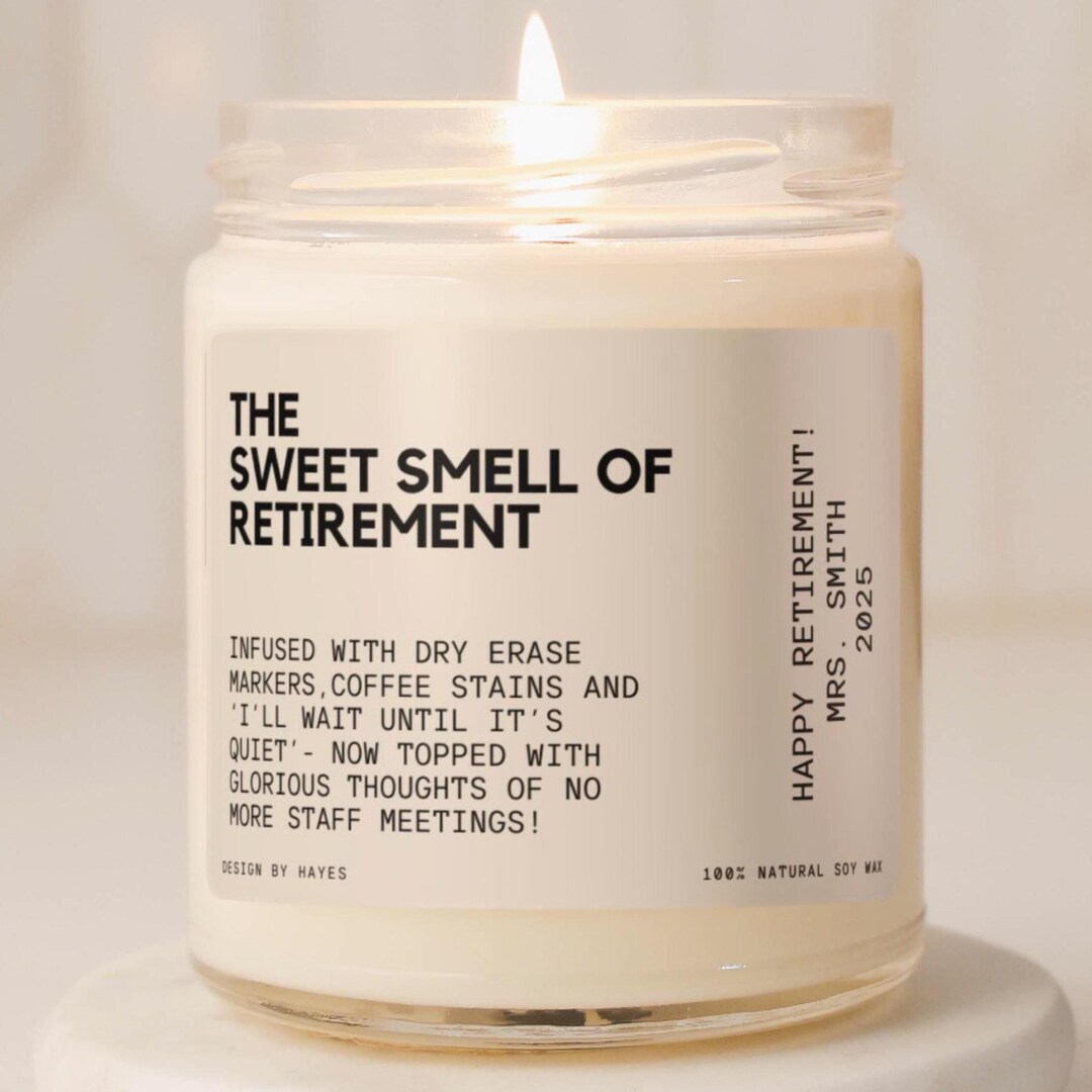 Retirement Gift Candle, Teacher Retirement Candle, Funny Retirement ...