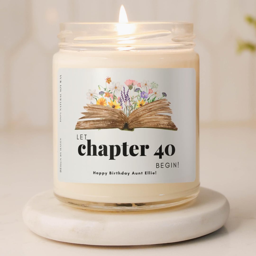 40th Birthday Candle, 40th Birthday Candle Gift, Personalized Chapter ...
