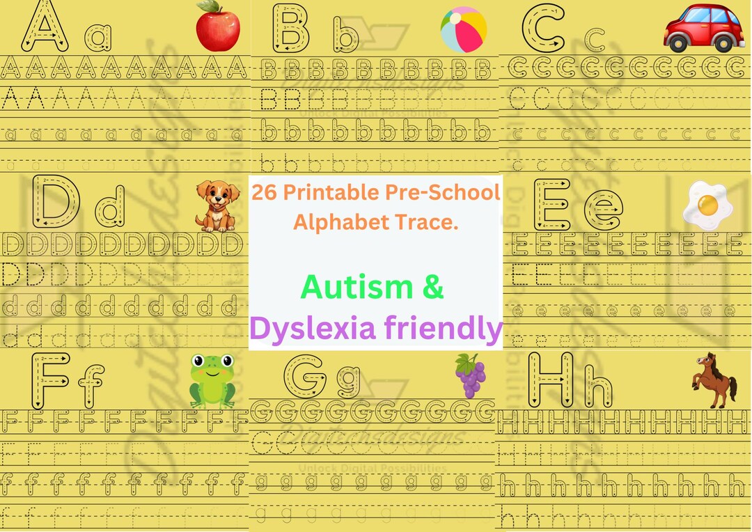 26 Printable Trace the Alphabet Worksheets, Preschool - KS1 Phonics ...