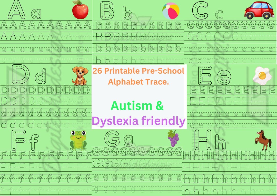 26 Printable Trace the Alphabet Worksheets, Preschool - KS1 Phonics ...