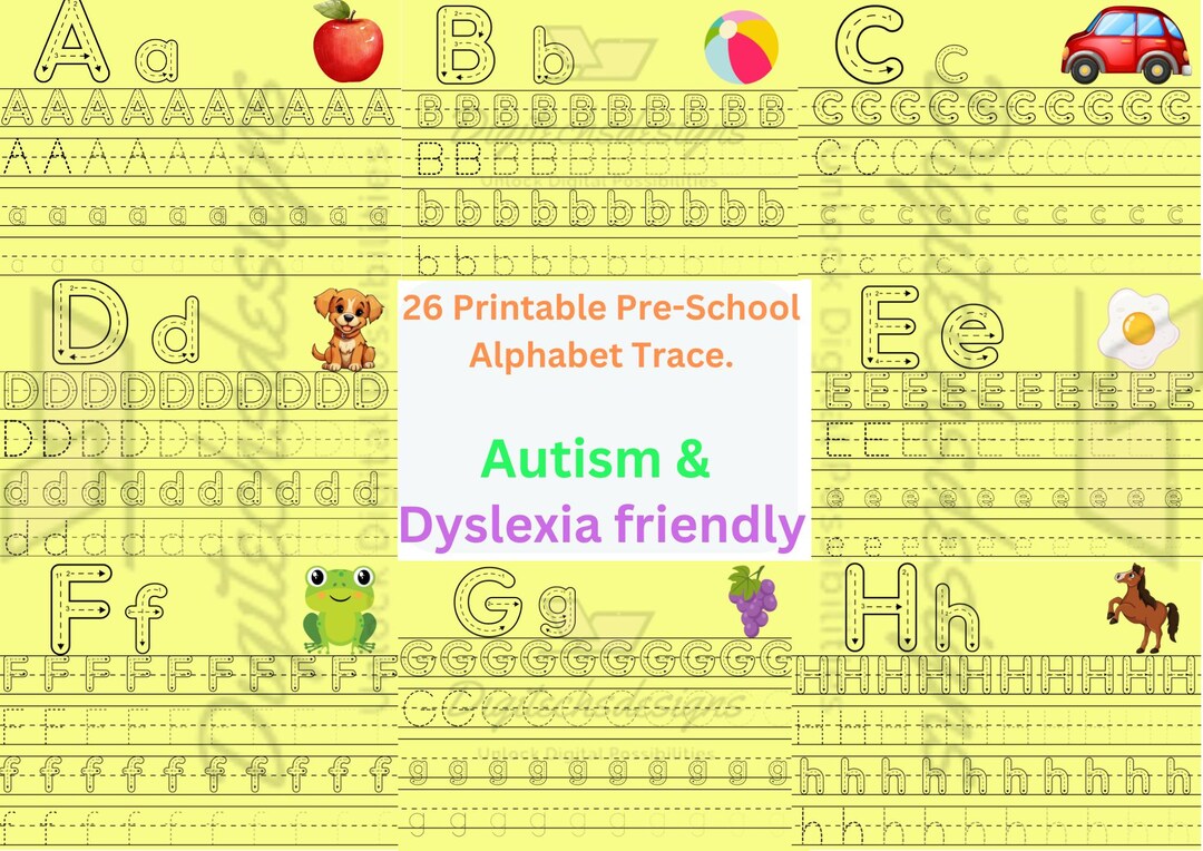 26 Printable Trace the Alphabet Worksheets, Preschool - KS1 Phonics ...