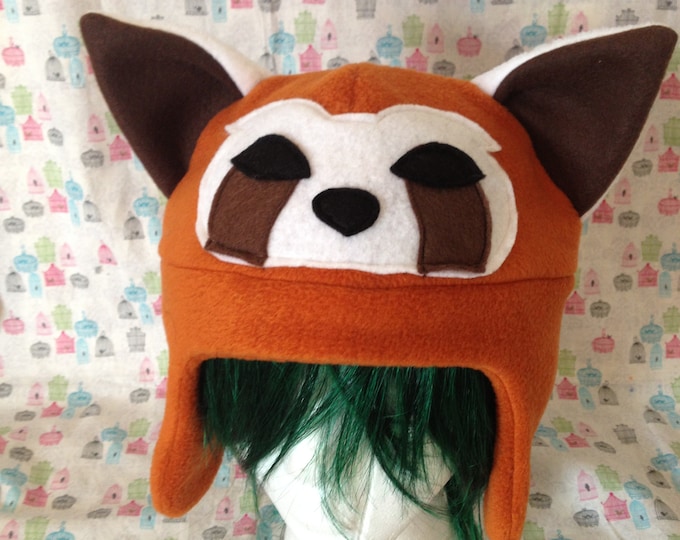 Red Panda Inspired Handmade Fleece Hat - Etsy
