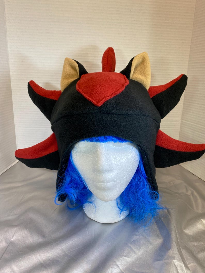 Shadow the Hedgehog Inspired Fleece Hat Handmade - Etsy