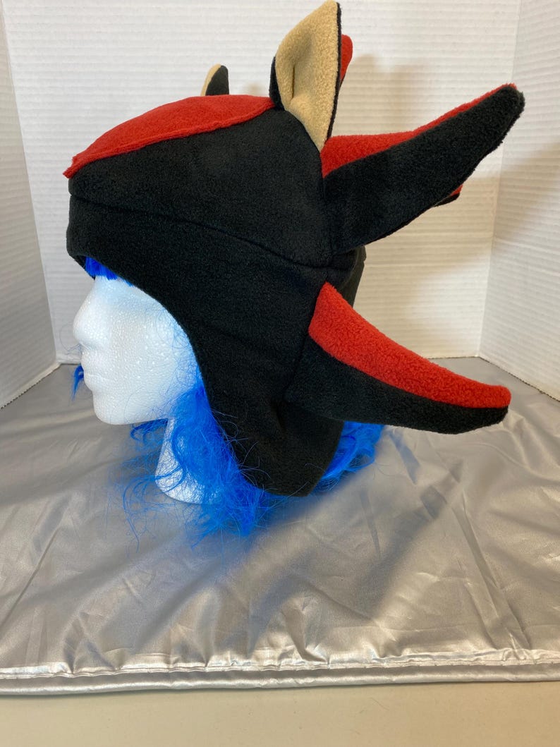 Shadow the Hedgehog Inspired Fleece Hat Handmade - Etsy