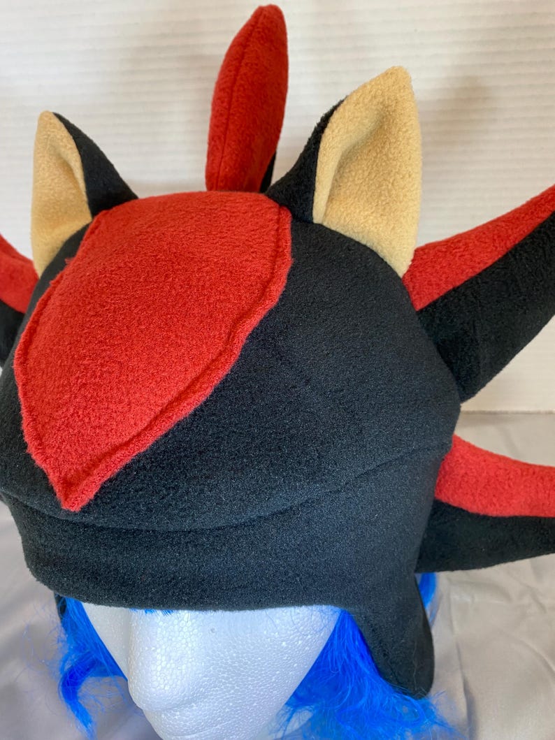 Shadow the Hedgehog Inspired Fleece Hat Handmade - Etsy