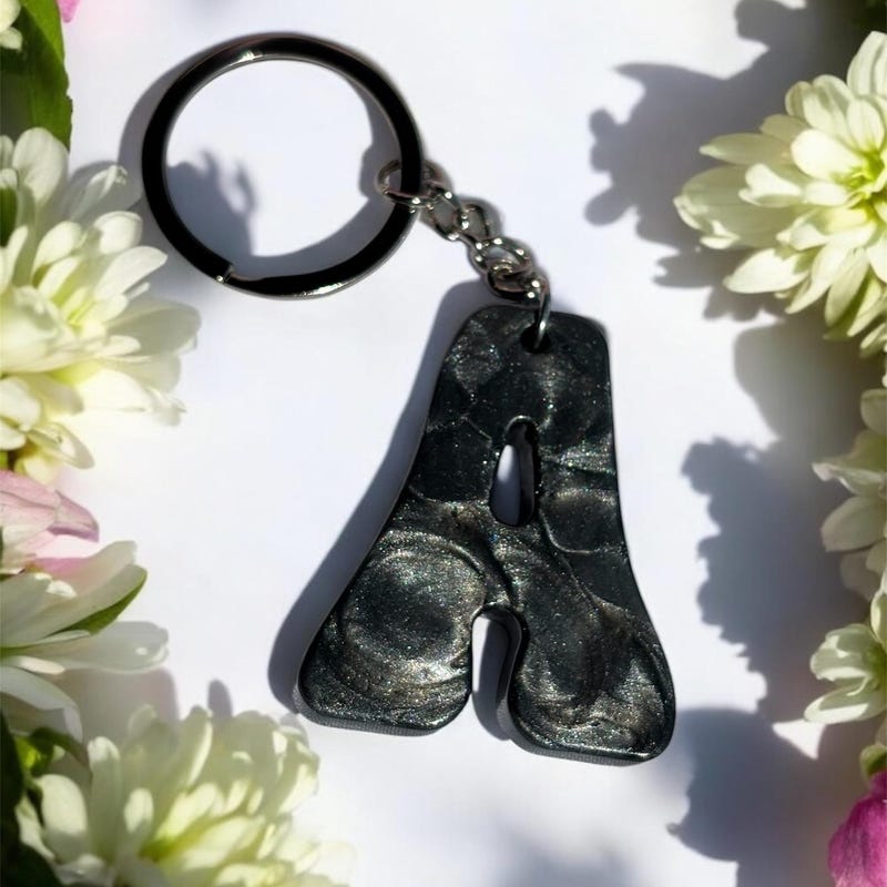 Resin Letter Keychain - Etsy