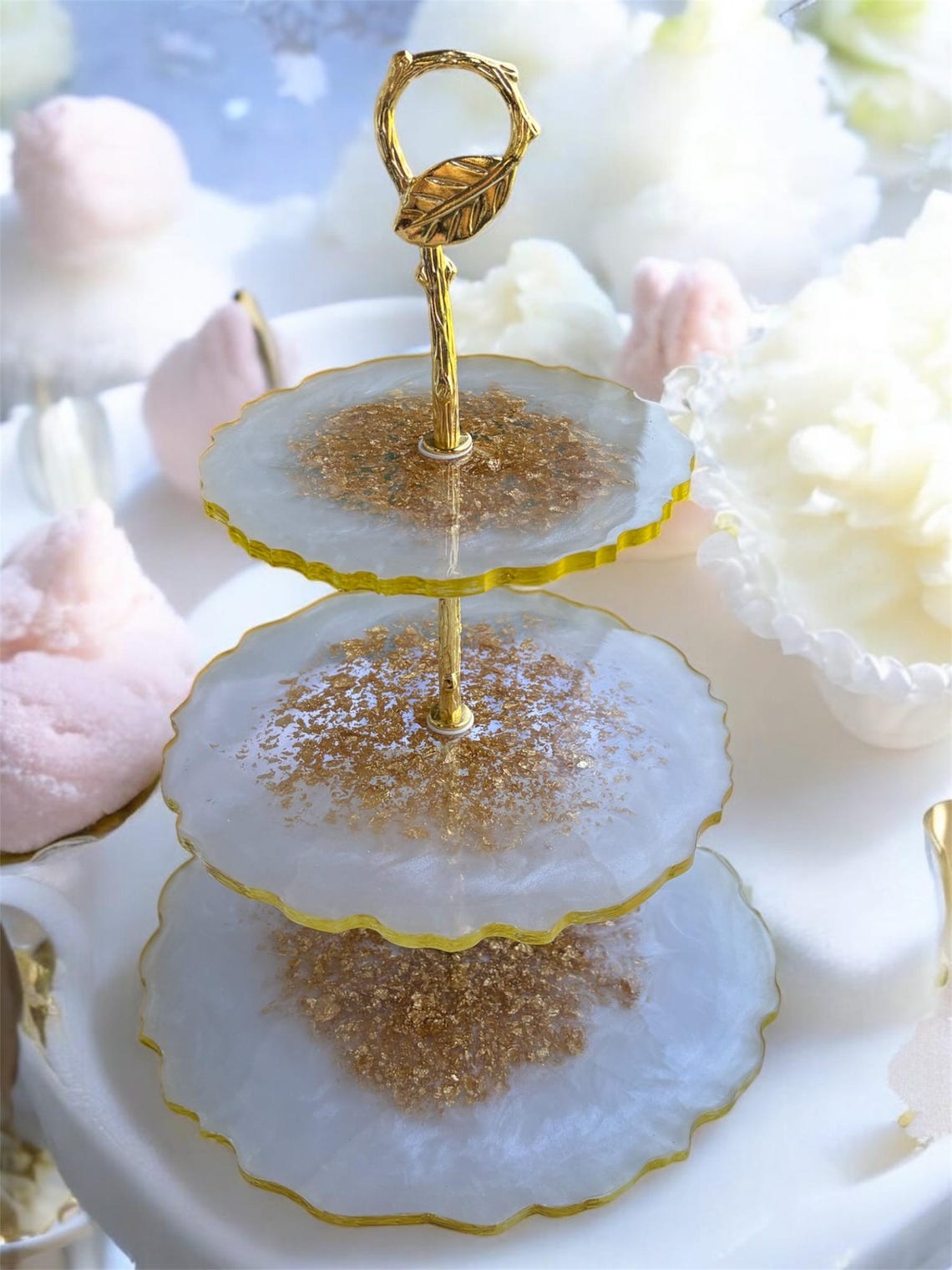 3 Tier Resin Cupcake Stand Elegant Dessert Display For Weddings