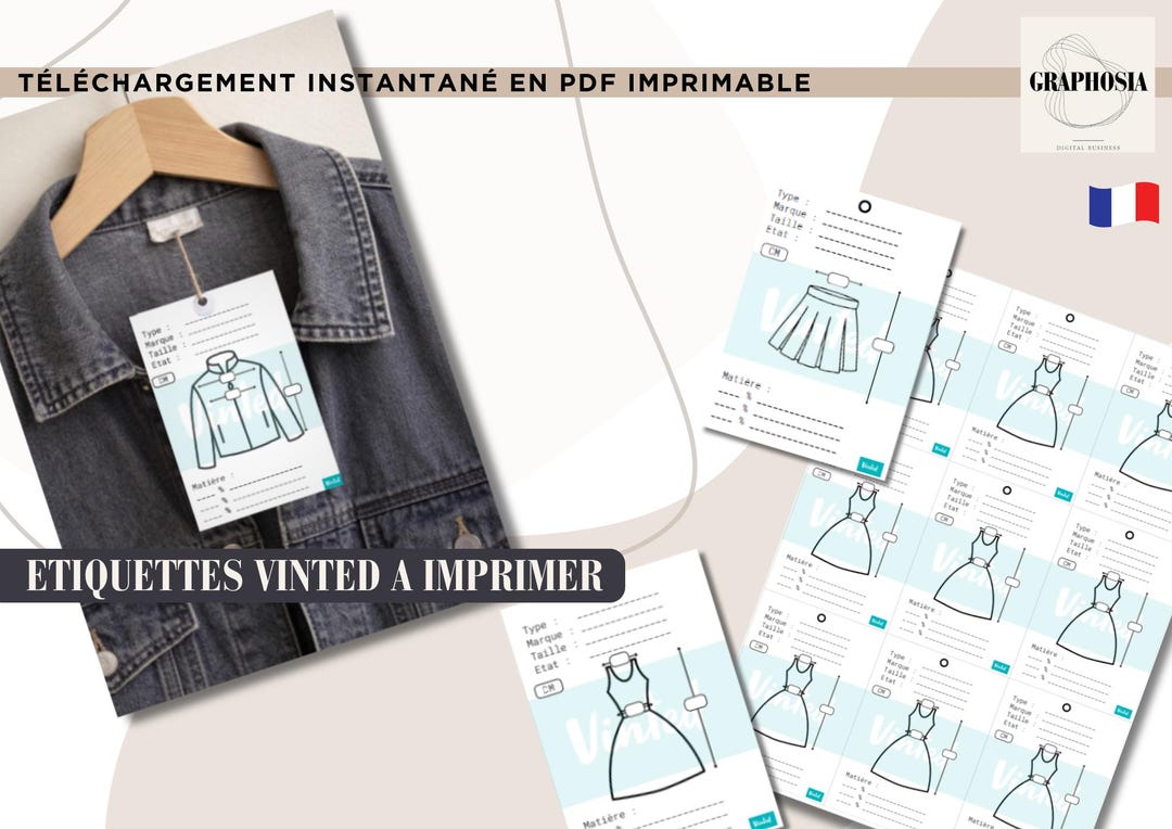 Printable Clothing Labels – Complete Set for Vinted Listings – PDF File ...