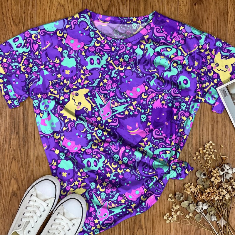Mimikyu and Gengar Shirt - Etsy