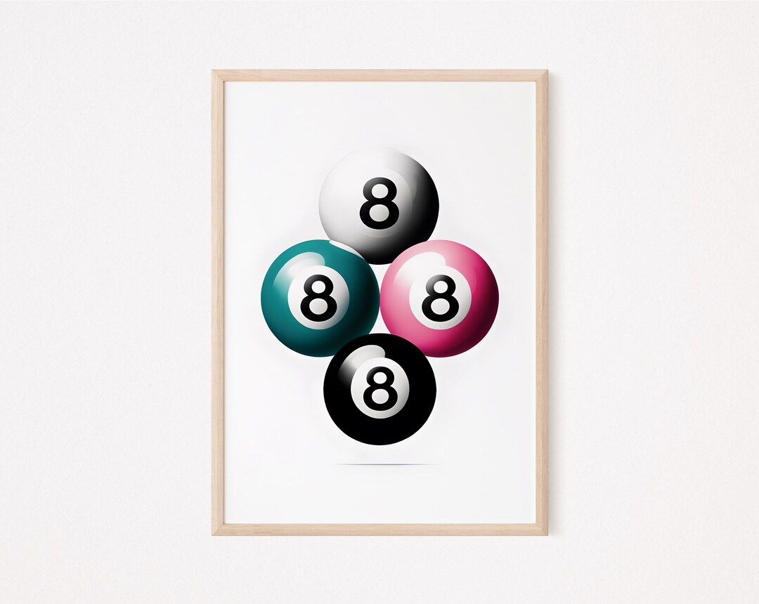 8 Ball Print | 8 Ball Bar Cart Print | Bar Decor | 8 Ball Poster | 8 ...
