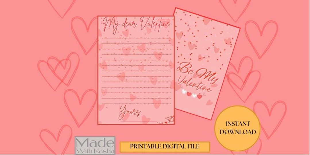 Valentines Day Letter Template, Printable Valentines Letter, Be My ...