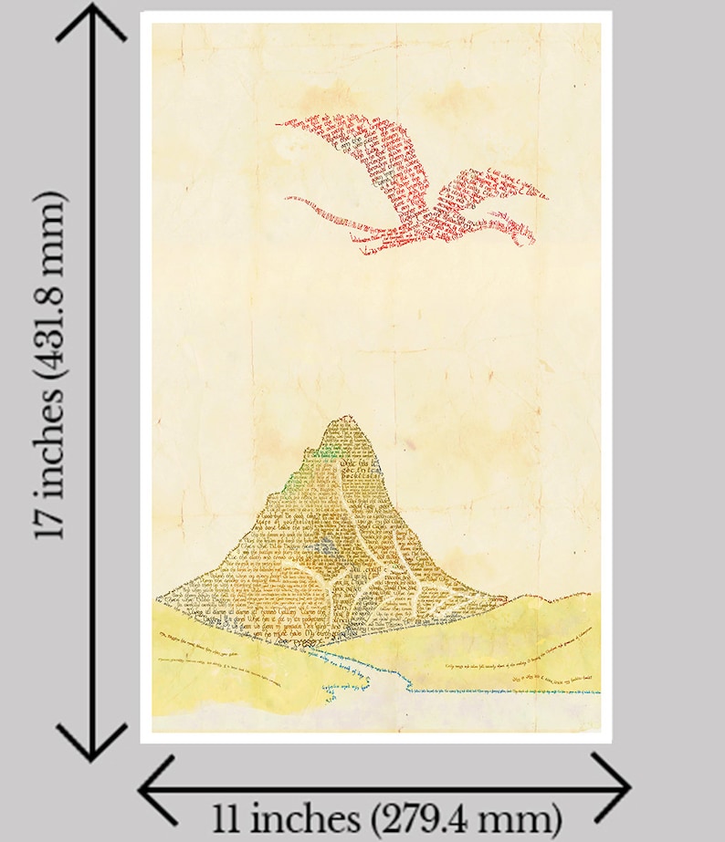 The Hobbit Lord of the Rings Word Art Typography Poster Unframed - Etsy