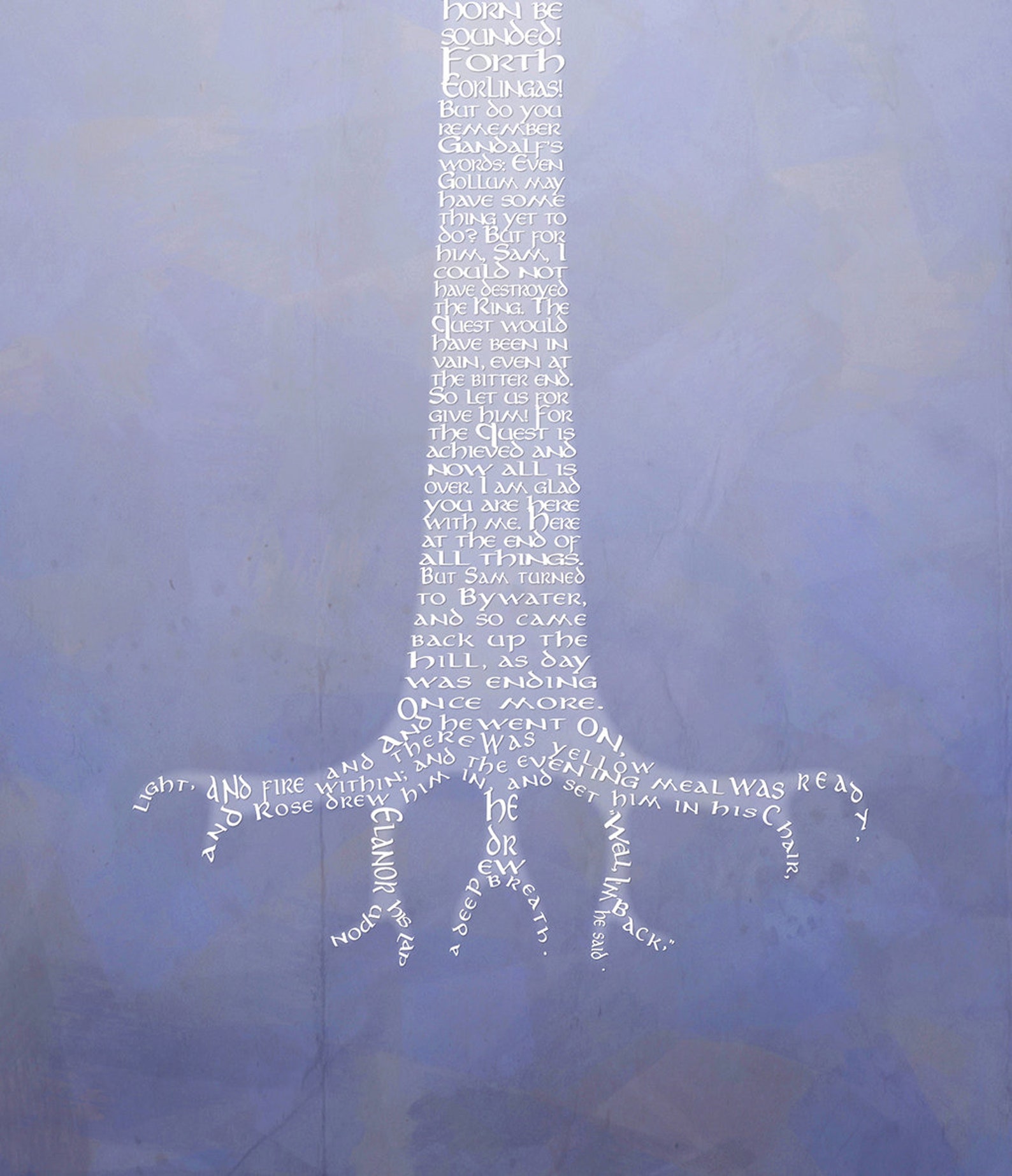 Lord of the Rings JRR Tolkien Typography Poster Set Word Art | Etsy