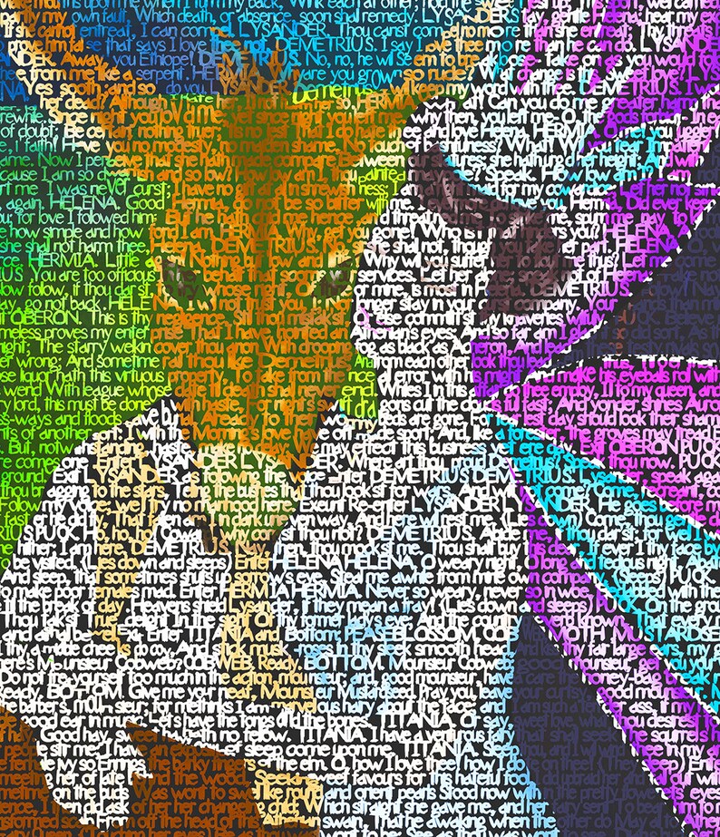 Shakespeare Word Art A Midsummer Night's Dream Typography - Etsy