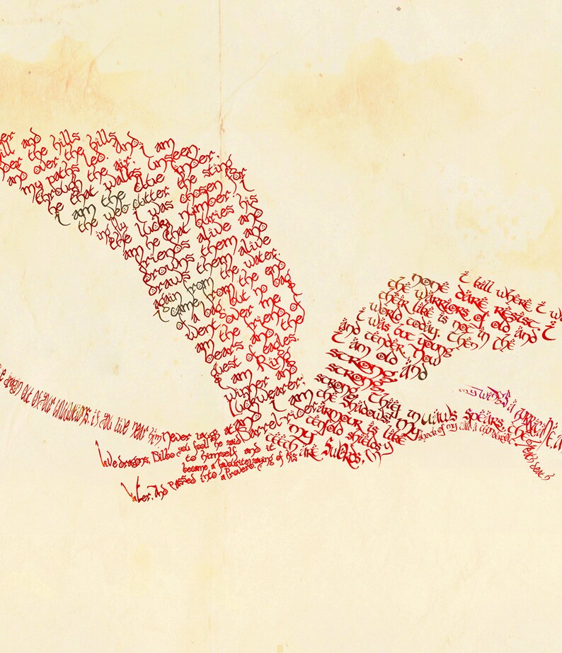 Lord of the Rings JRR Tolkien Typography Poster Set Word Art - Etsy