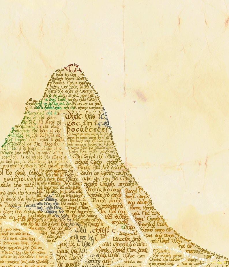 Lord of the Rings JRR Tolkien Typography Poster Set Word Art - Etsy