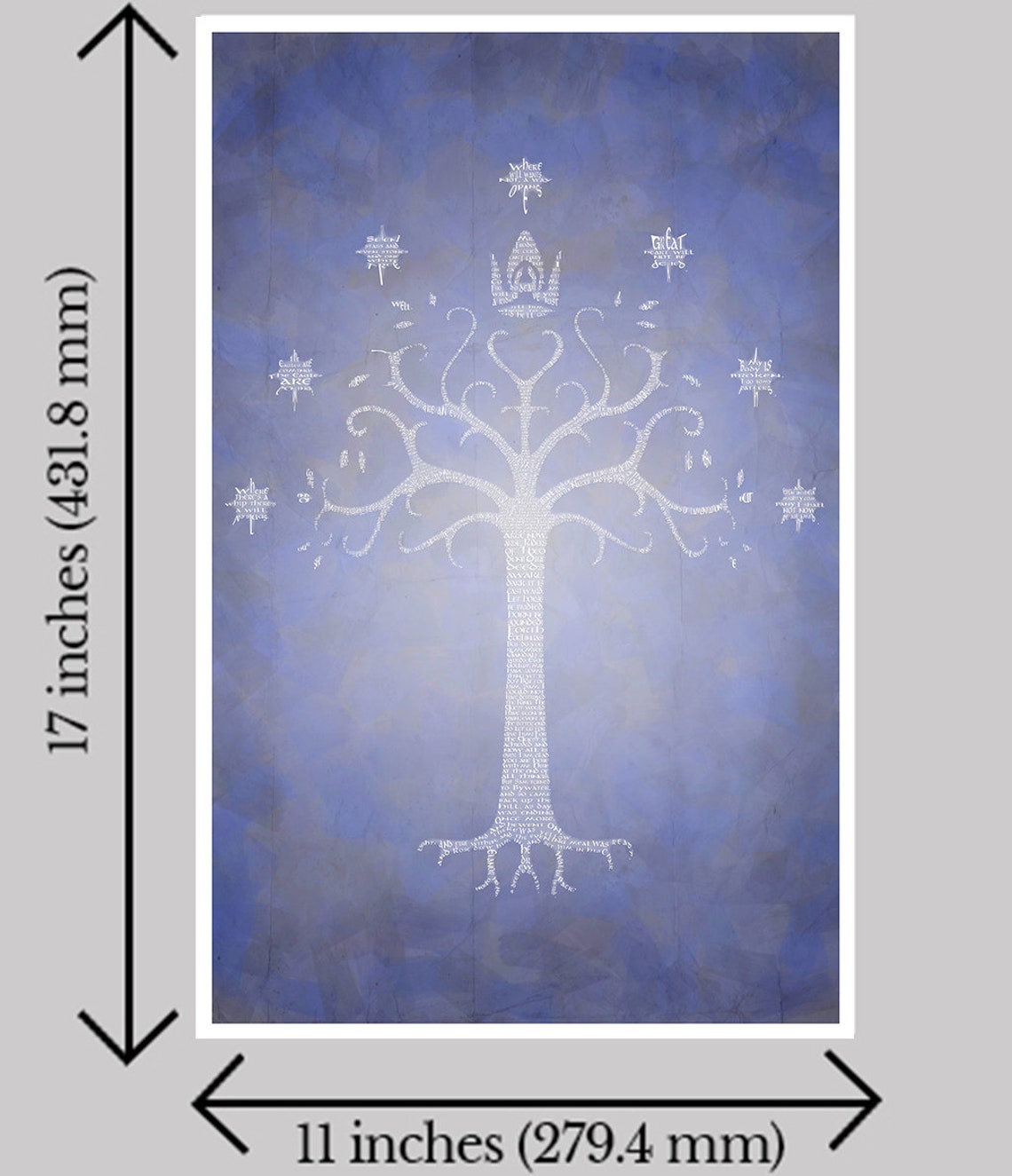 Lord of the Rings JRR Tolkien Typography Poster Set Word Art | Etsy