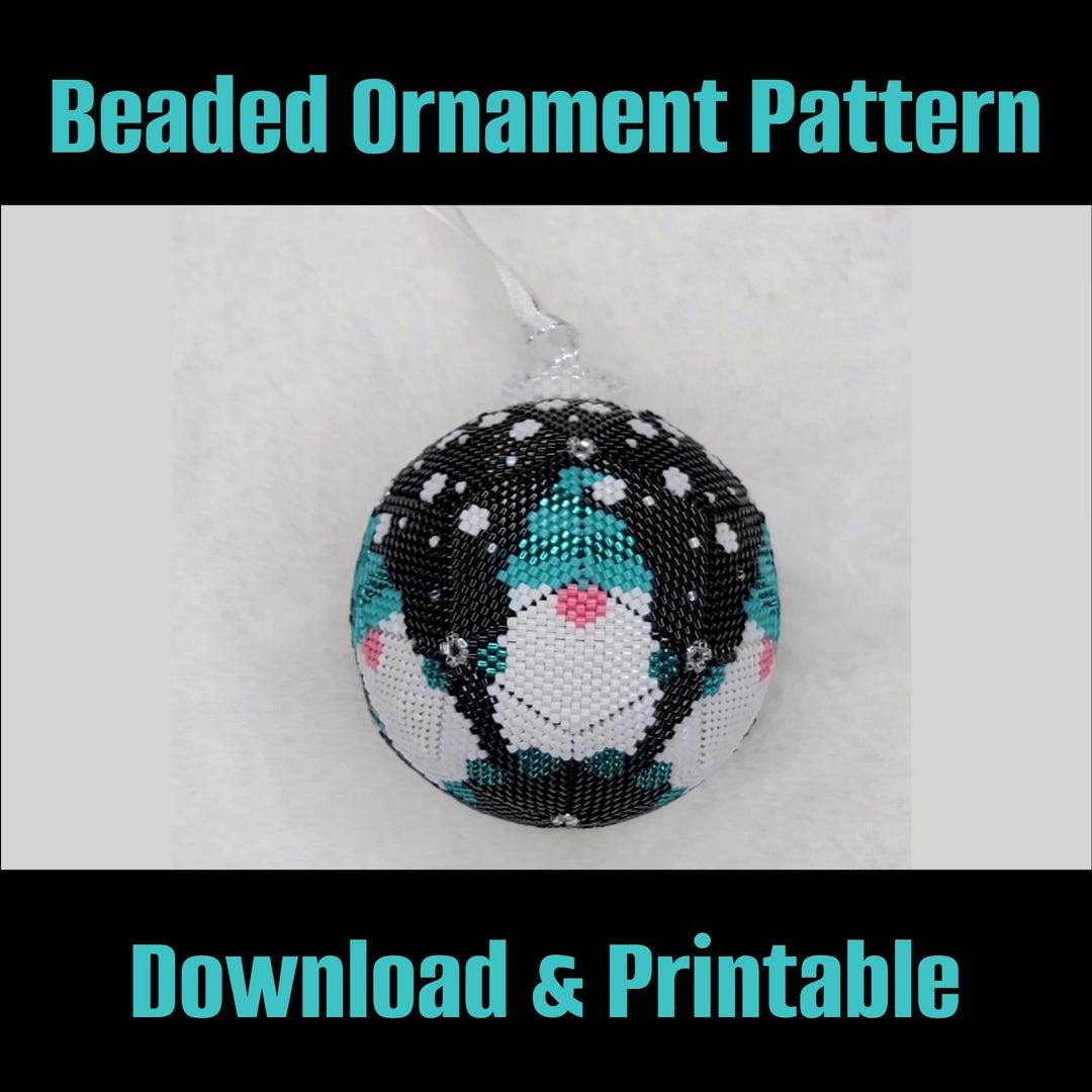 Chilly Gnome Beaded Ornament Pattern - 3D Round Christmas Bulb ...