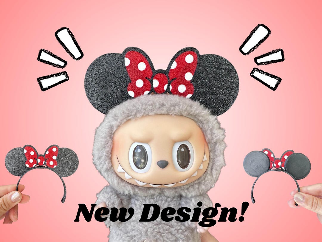 Labubu Mouse Ears With Bow - Mickey Labubu Ears - Labubu Disney ...