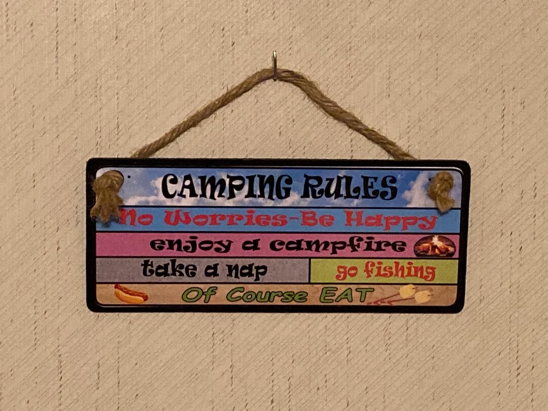 Camping Rules Sign/plaque/ Signs/plaques/name Sign/plaques/holiday ...