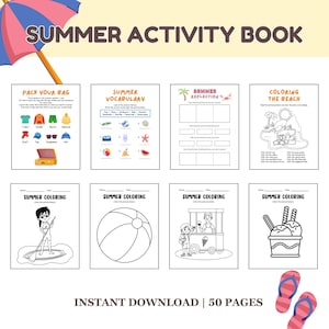 Summer Activity Book for Kids Printable | Preschool Worksheets ...