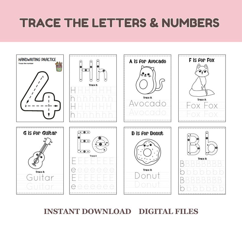 Tracing Worksheets for Preschool & Kindergarten | Letters, Numbers ...