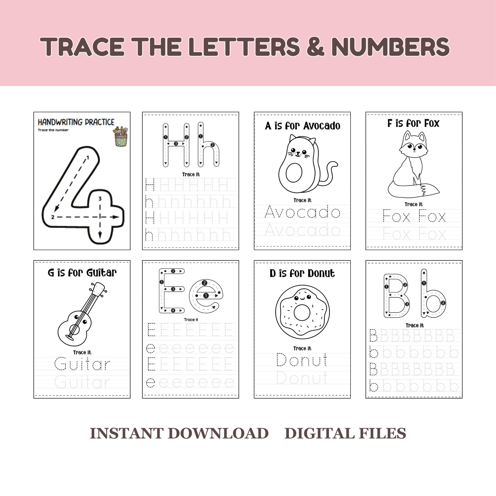 Tracing Worksheets for Preschool & Kindergarten | Letters, Numbers ...