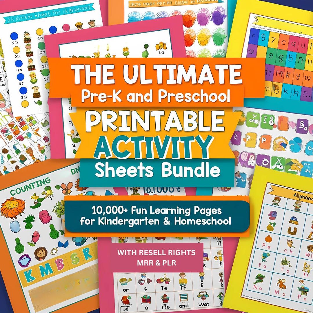 Preschool & Pre-k Printable Activity Sheets Bundle | 10,000+ Pages ...