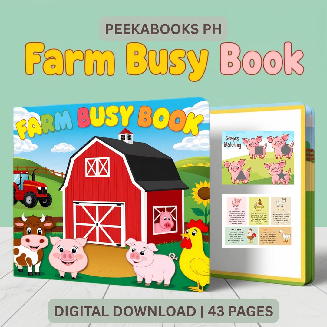 Farm Animals Kids Printable Activity Book | Preschool and Kindergarten ...