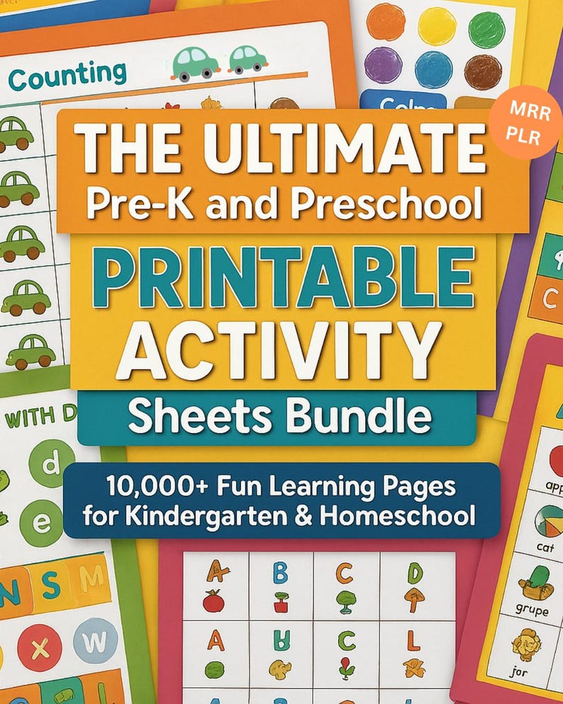 Preschool Busy Book Bundle – 10,000+ Printable Worksheets PDF (PLR ...