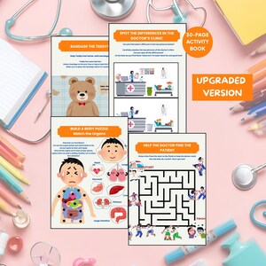 Little Doctor Activity Book Printable for Kids | 30 Pages Human Body ...