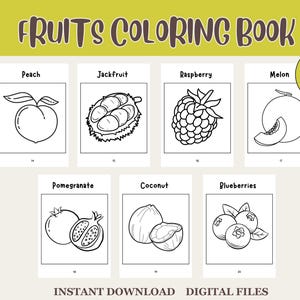 Fruits Coloring Book for Kids: Fun Preschool Activity Pages (PDF ...