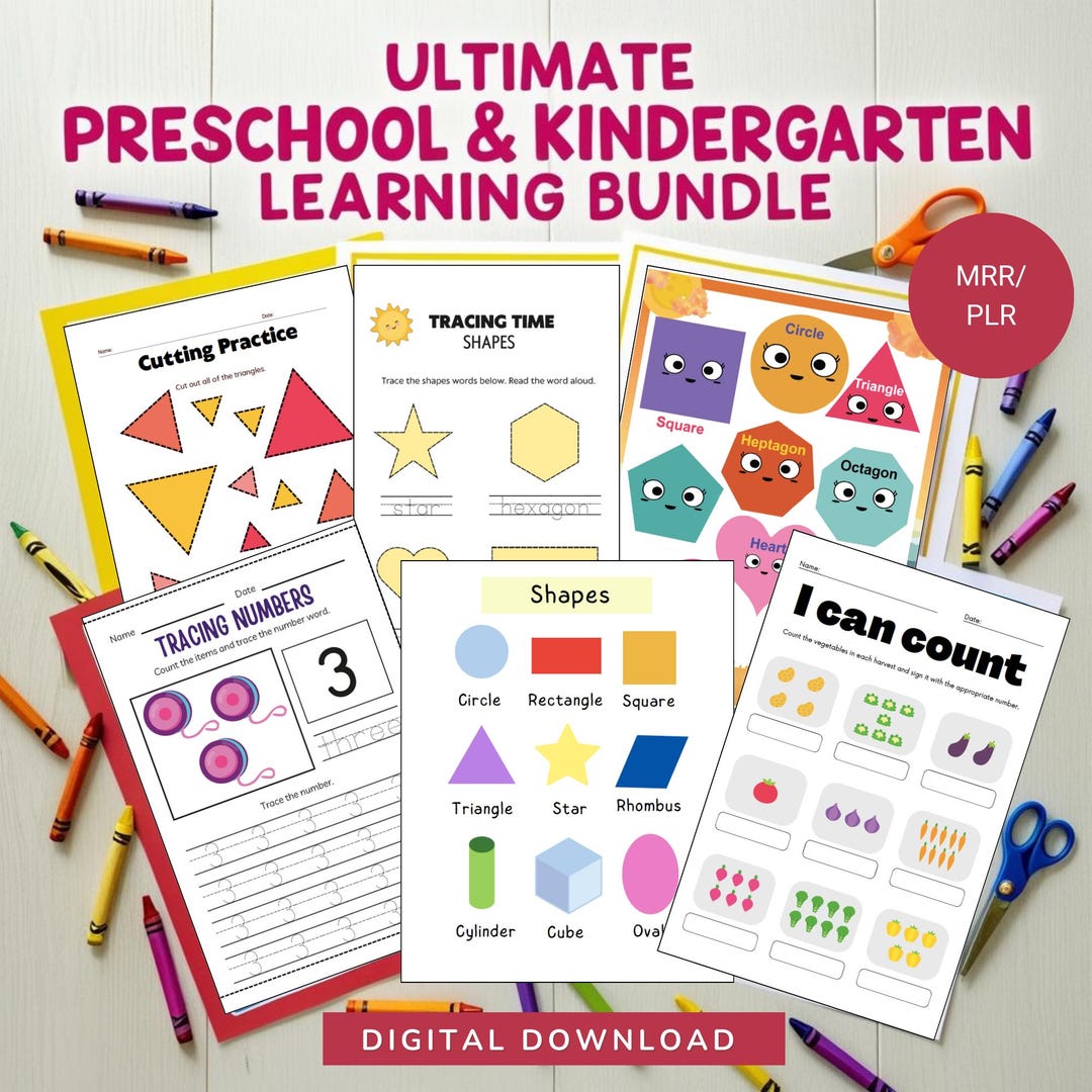 Preschool & Kindergarten Worksheets Bundle – 10K+ Printable Busy Book ...